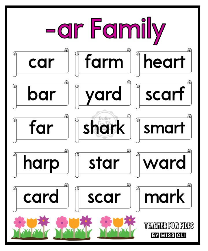 Word Family Chart ar er ir or ur Family Fun Teacher Files Word Family Chart ar er ir or ur Family Fun Teacher Files