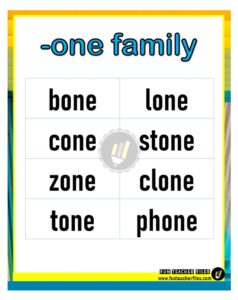 Long O Word Family Chart - Fun Teacher Files