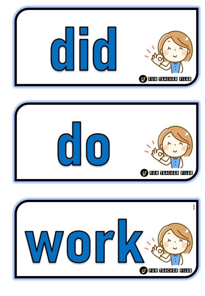 Basic Sight Words Flashcards - Fun Teacher Files