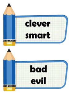 Synonym Flashcards Set 2 - Fun Teacher Files