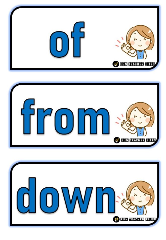 Basic Sight Words Flashcards - Fun Teacher Files