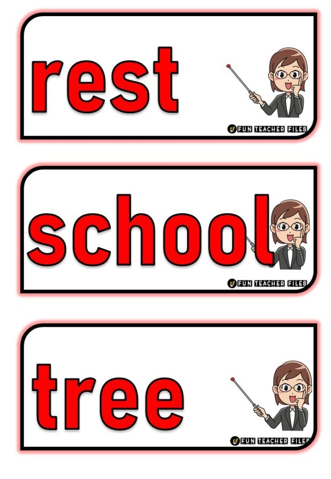 English Word Flashcards - Fun Teacher Files