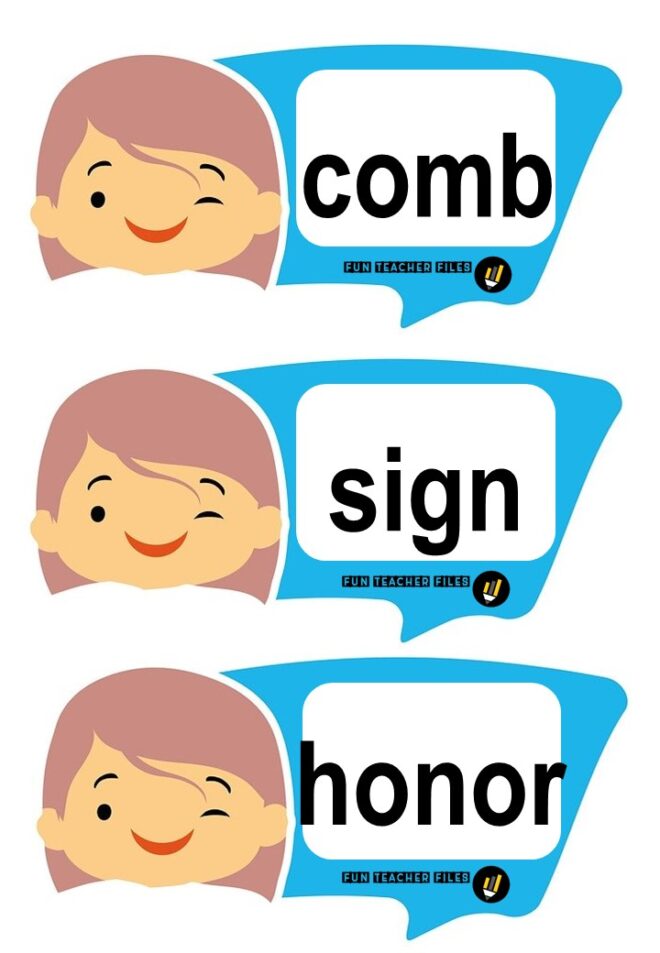 Silent Letter Flashcards - Fun Teacher Files