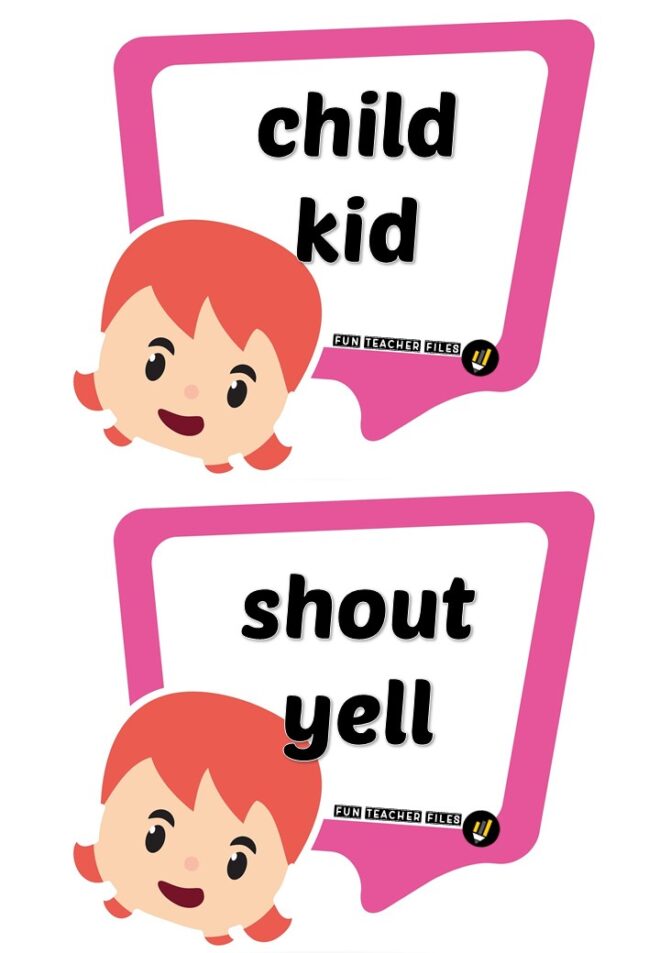 Synonym Flashcards Set 1 - Fun Teacher Files