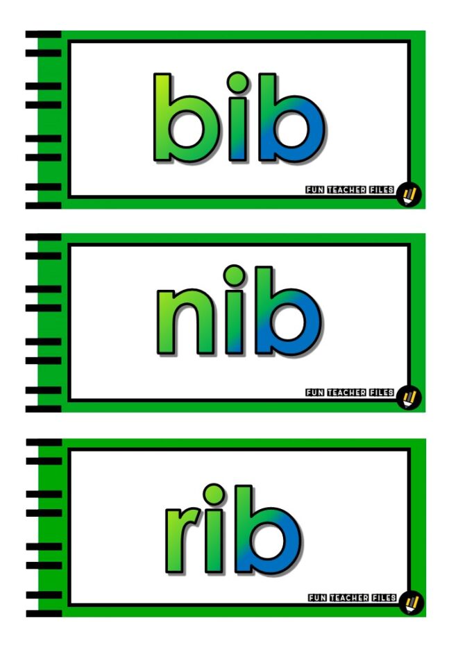 Short i Vowel Sound Flashcards - Fun Teacher Files