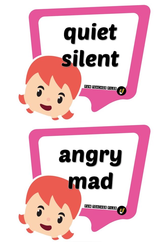 Synonym Flashcards Set 1 - Fun Teacher Files