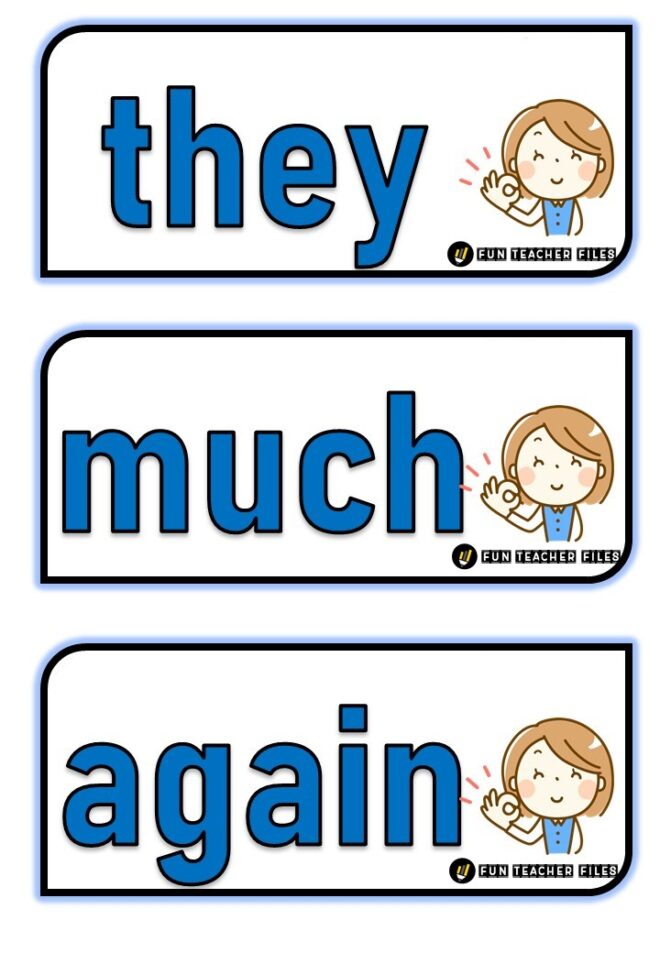 Basic Sight Words Flashcards - Fun Teacher Files