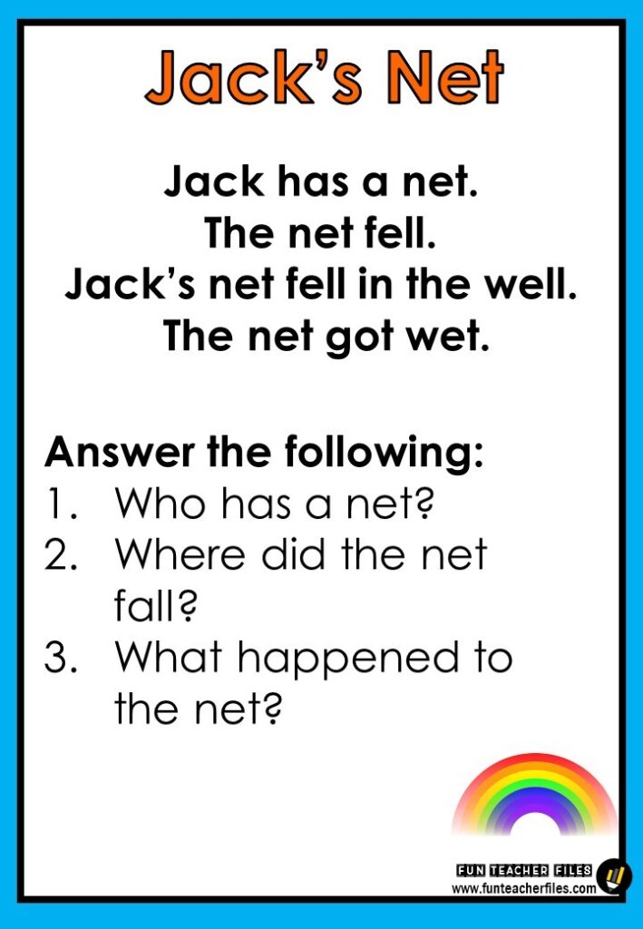 Reading Materials with Comprehension Questions - Fun Teacher Files