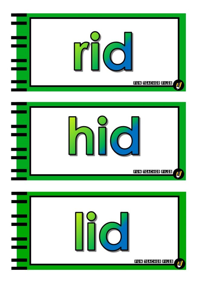 Short i Vowel Sound Flashcards - Fun Teacher Files