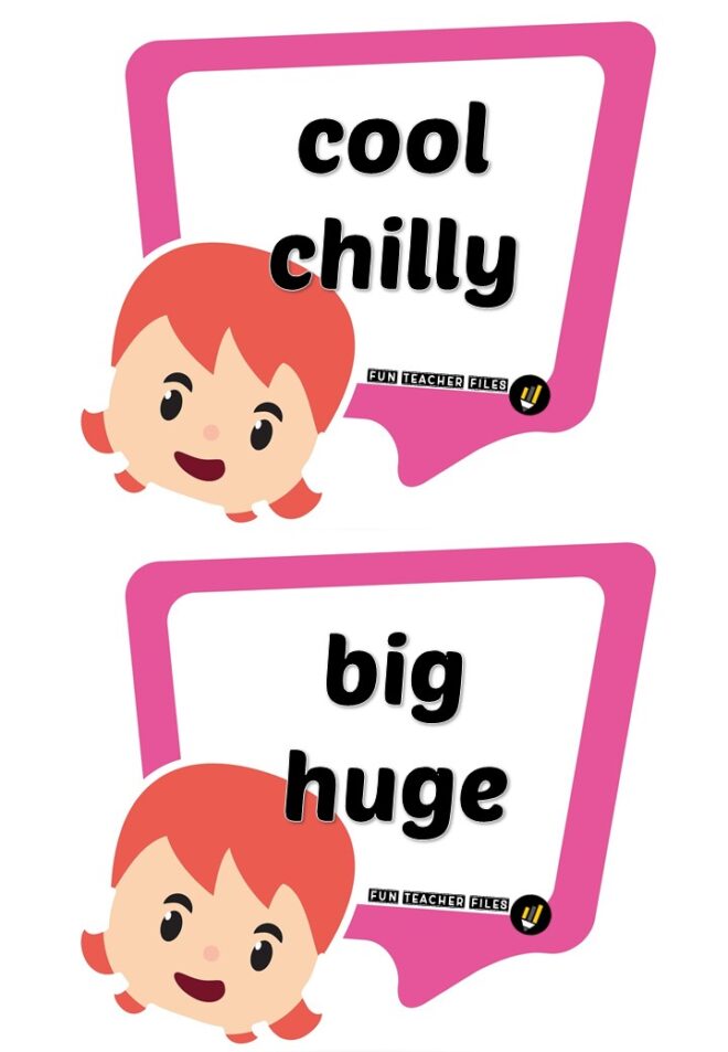 Synonym Flashcards Set 1 - Fun Teacher Files