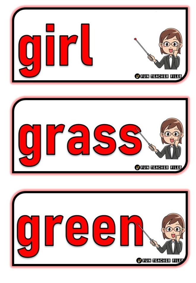 English Word Flashcards - Fun Teacher Files