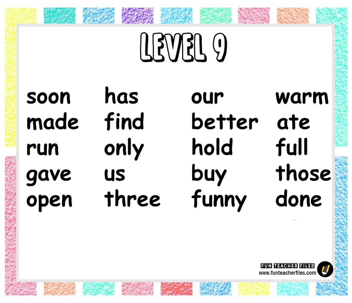Basic Sight Words In Different Levels Fun Teacher Files Basic Sight Words In Different Levels Fun Teacher Files
