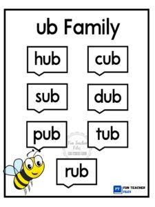 CVC Word Family Chart - Fun Teacher Files