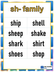 Ch Sh Word Family List - Fun Teacher Files