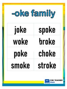 Long /o/ Word Family Charts - Fun Teacher Files