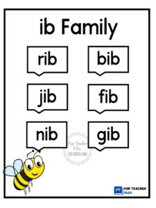 CVC Word Family Chart - Fun Teacher Files