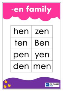 CVC Word Family Charts - Fun Teacher Files