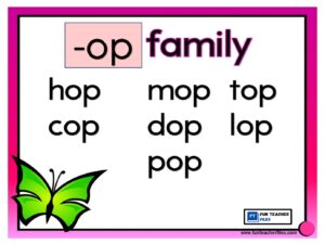 CVC Word Family List - Fun Teacher Files