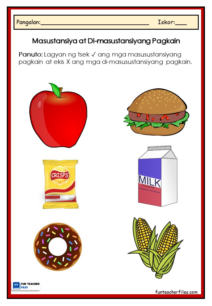 Masustansiya At Di masustansiyang Pagkain Worksheet Fun Teacher Files Masustansiya At Di masustansiyang Pagkain Worksheet Fun Teacher Files