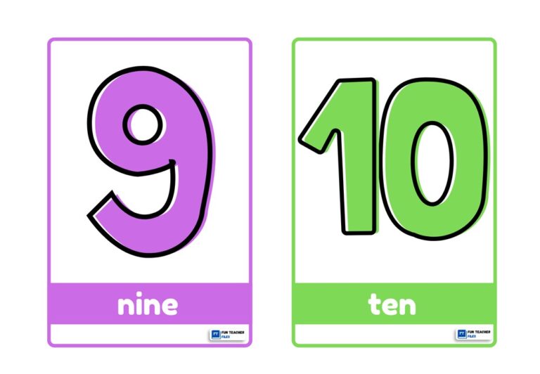 Number Flashcards 1 to 10 - Fun Teacher Files