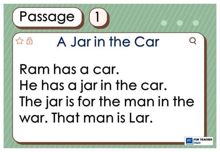 CVC Reading Passages Set 1 - Fun Teacher Files