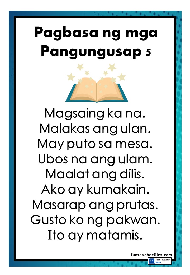 Pagbasa Ng Mga Pangungusap Fun Teacher Files