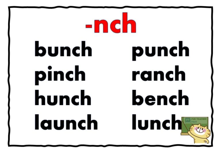 Words Ending in -ch - Fun Teacher Files
