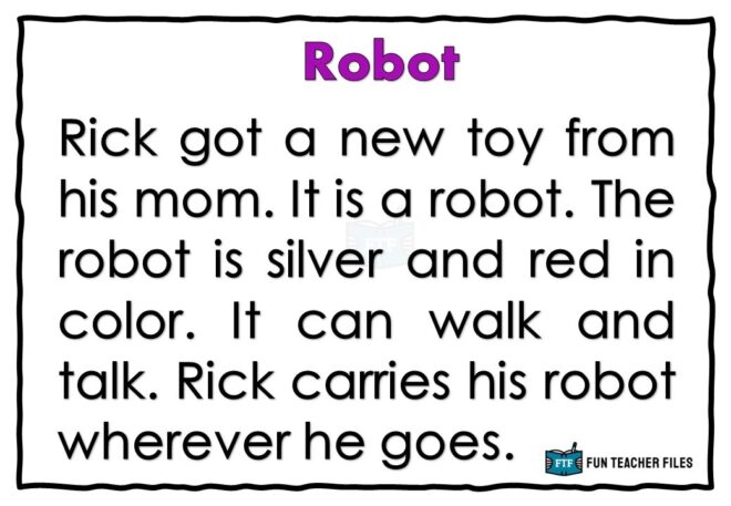 Reading Passages about Toys Set 1 - Fun Teacher Files