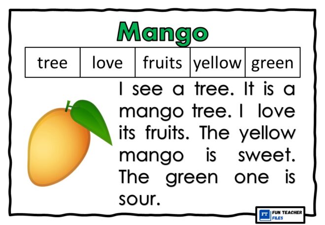 Reading Practice with Sight Words Set 2 - Fruits - Fun Teacher Files