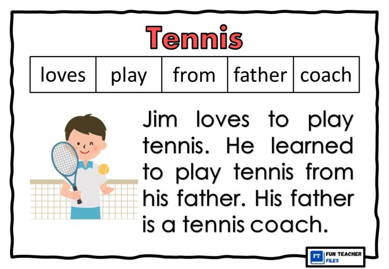 Reading Practice with Sight Words Set 3 – Sports - Fun Teacher Files
