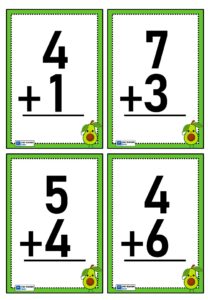 Addition Flashcards with Sums 10 or Less - Fun Teacher Files