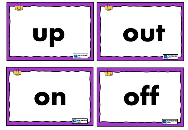 Preposition Flashcards Set 1 - Fun Teacher Files