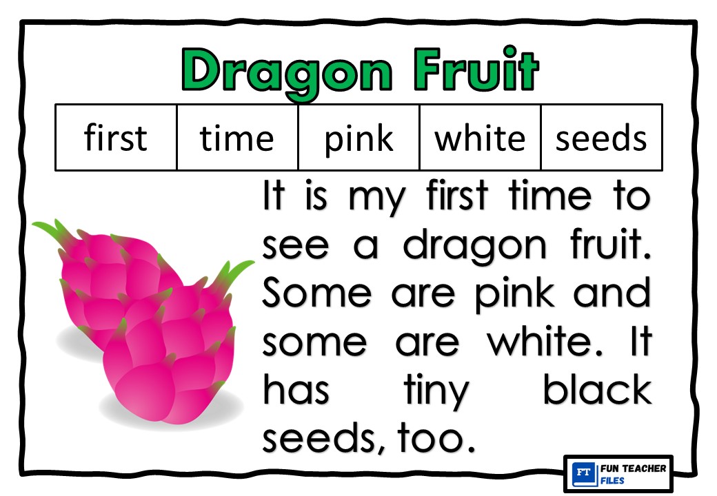 Reading Practice with Sight Words Set 2 - Fruits - Fun Teacher Files