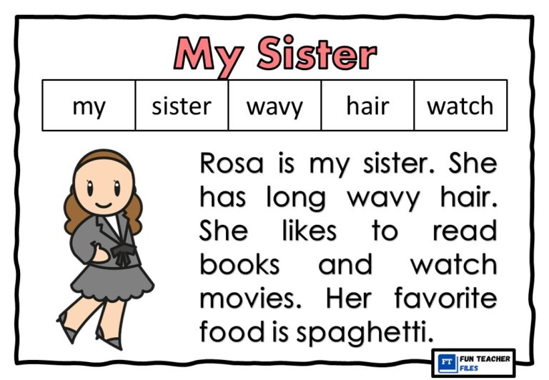 Reading Practice with Sight Words Set 5 – People - Fun Teacher Files