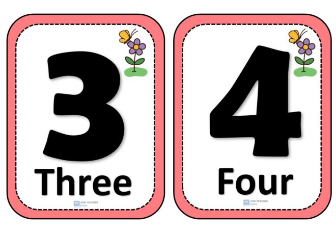 Numbers 1 to 10 Flashcards Set 2 - Fun Teacher Files