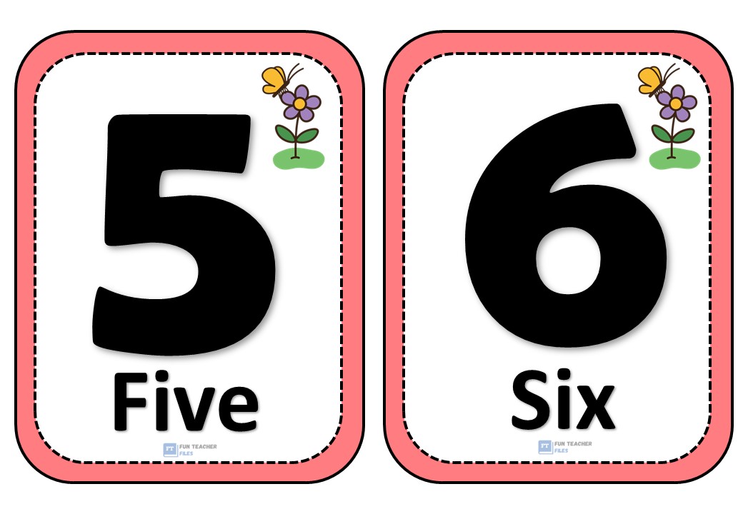 Numbers 1 to 10 Flashcards Set 2 - Fun Teacher Files