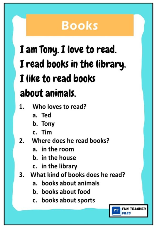 Reading Passages with Comprehension Question Set 2 - Fun Teacher Files
