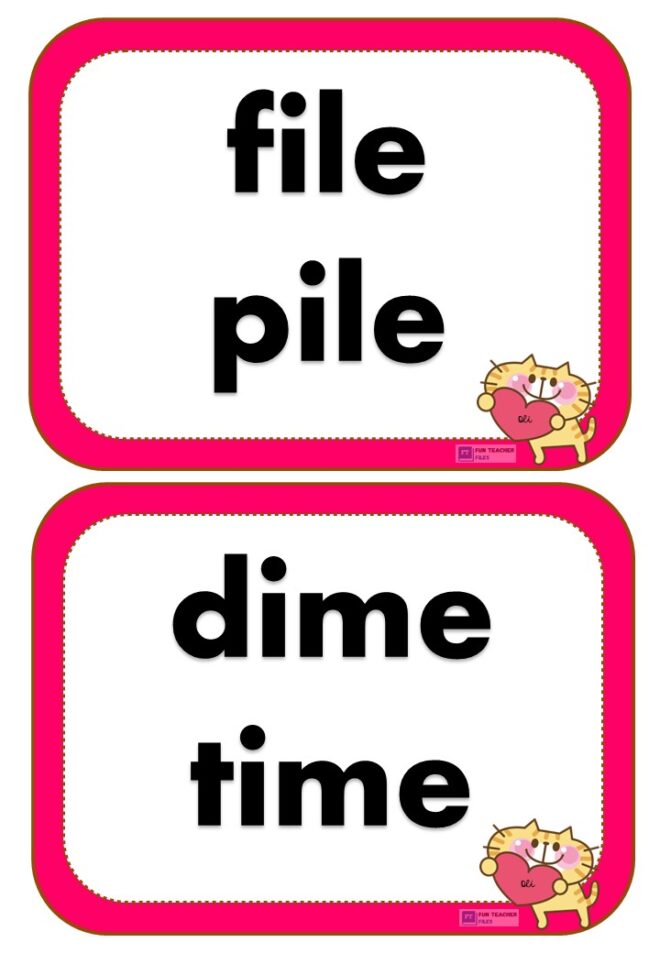 Rhyming Words with Long Vowel Sounds - Fun Teacher Files