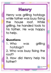 Reading Passages with Comprehension Question Set 1 - Fun Teacher Files