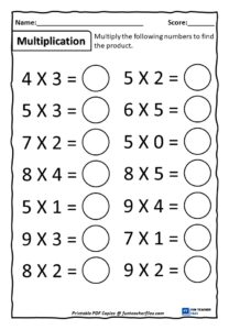 One Digit Multiplication Worksheets Set 1 - Fun Teacher Files