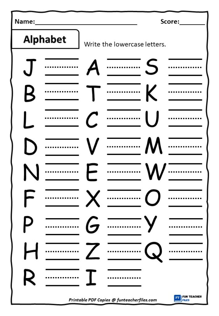 Lowercase Letters Worksheets Set 1 Fun Teacher Files