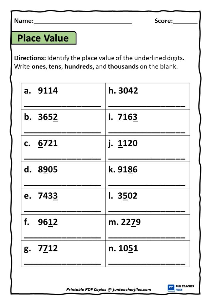 Place Value Worksheets Set 4 Fun Teacher Files Place Value Worksheets Set 4 Fun Teacher Files