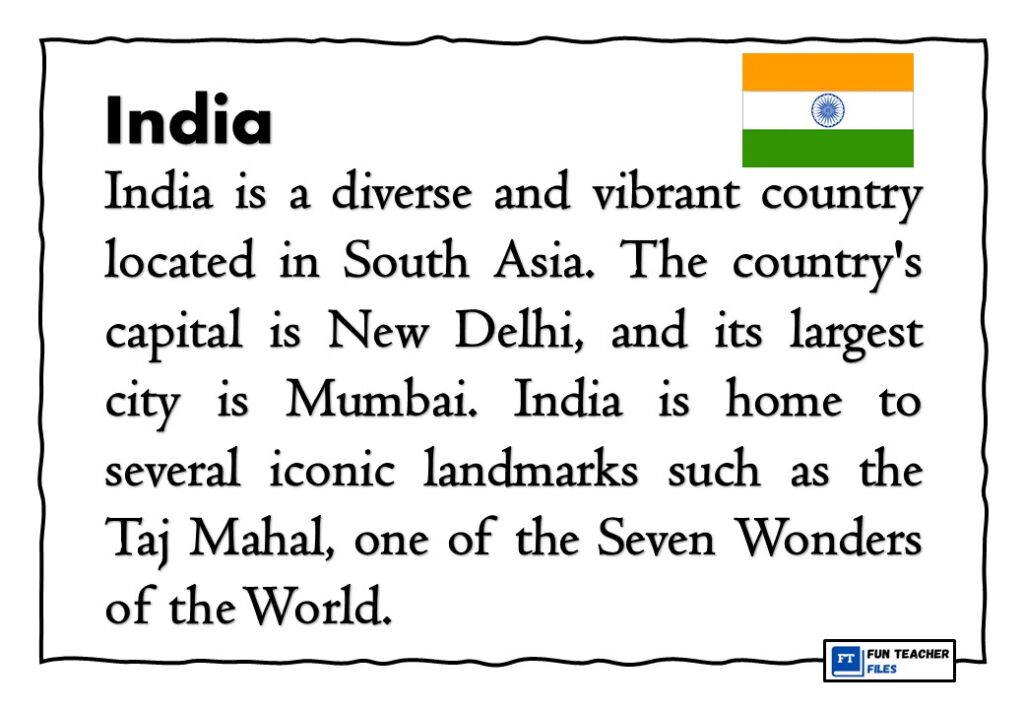Reading Passages about Asian Countries - Fun Teacher Files