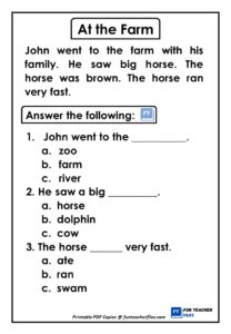 English Reading Passages with Comprehension Questions Set 1 - Fun ...