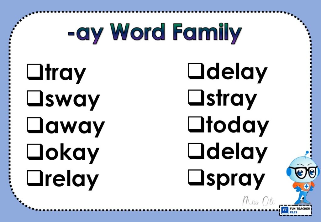 -ay Word Family - Fun Teacher Files