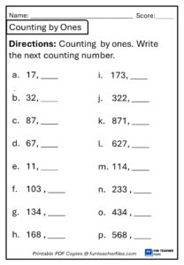 Counting By Ones Worksheet 1 - Fun Teacher Files
