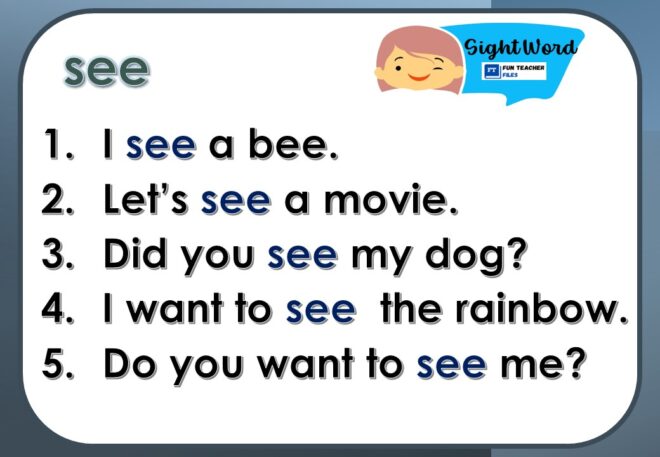 Sentences with Sight Words Set 5 – Verbs - Fun Teacher Files