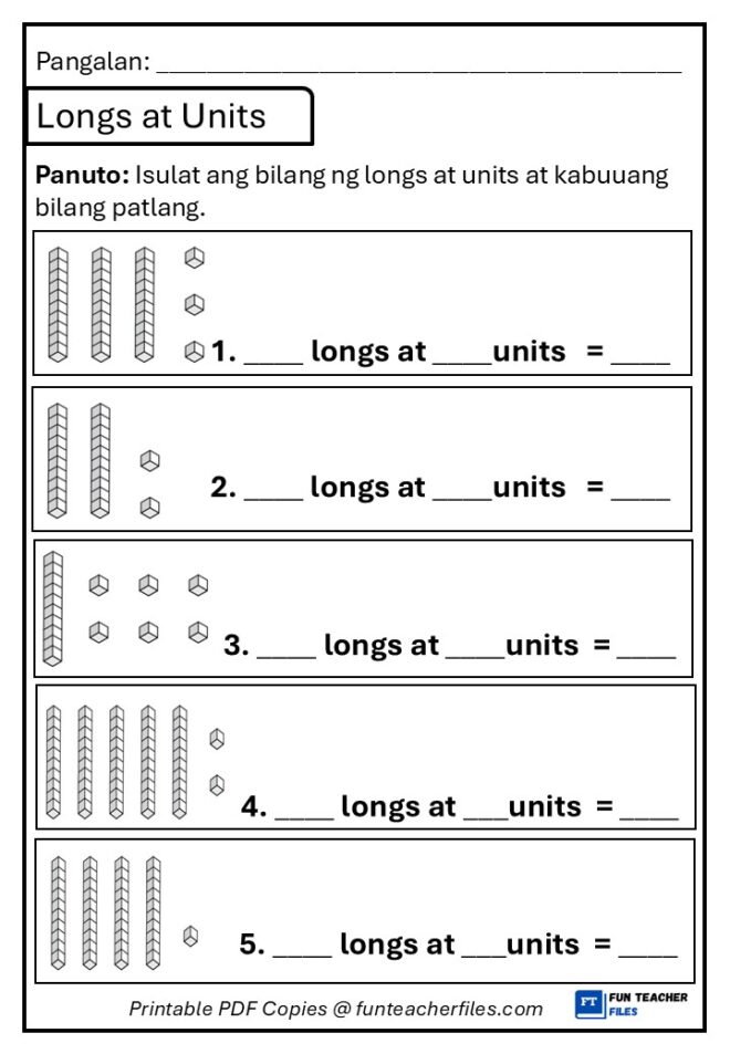Longs at Units Worksheet 1 - Fun Teacher Files