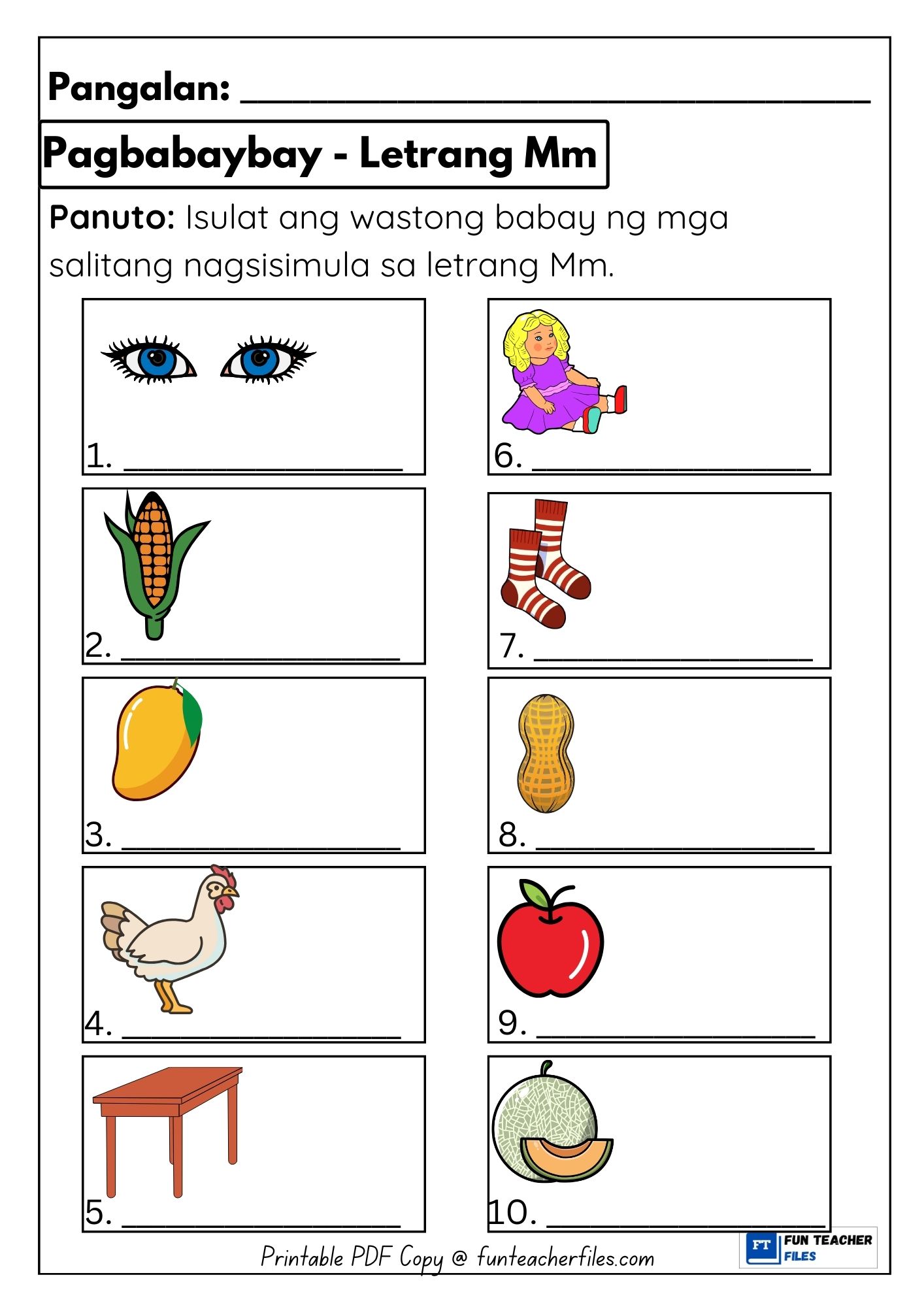 Pagbabaybay – Letrang Mm - Fun Teacher Files