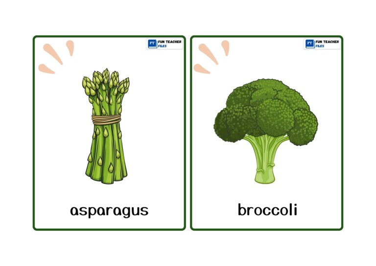 Vegetable Flashcards Set 1 - Fun Teacher Files